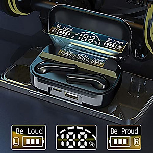 Wireless Bluetooth Earphones, Waterproof and Sweat-Proof Earphones, Led Digital Power Display, Low-Power Noise Reduction Earphones, Suitable for Outdoor Sports and Leisure