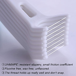 Dental Floss, FAMILIFE Unwaxed Dental Floss Picks Unflavored Fluoride Free Back Teeth Toothpicks Flossing Flossers Threaders Sticks with 4 Travel Handy Cases 120 Count