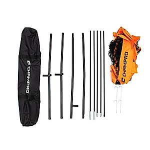 CHAMPRO MVP Portable Lightweight Protective L-Screen, Baseball/Softball Pitcher's Net, 7' X 7' Orange