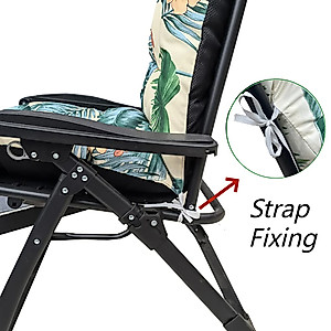 Waterproof Outdoor Lounge Chair Cushion 65 Inch-Sun Patio Chaise Lounger Cushion with Ties and Top Cover,Non-Slip Rocking Chair Swing Bench Cushion For Indoor/Outdoor Furniture (Hawaiian, 65 inch)