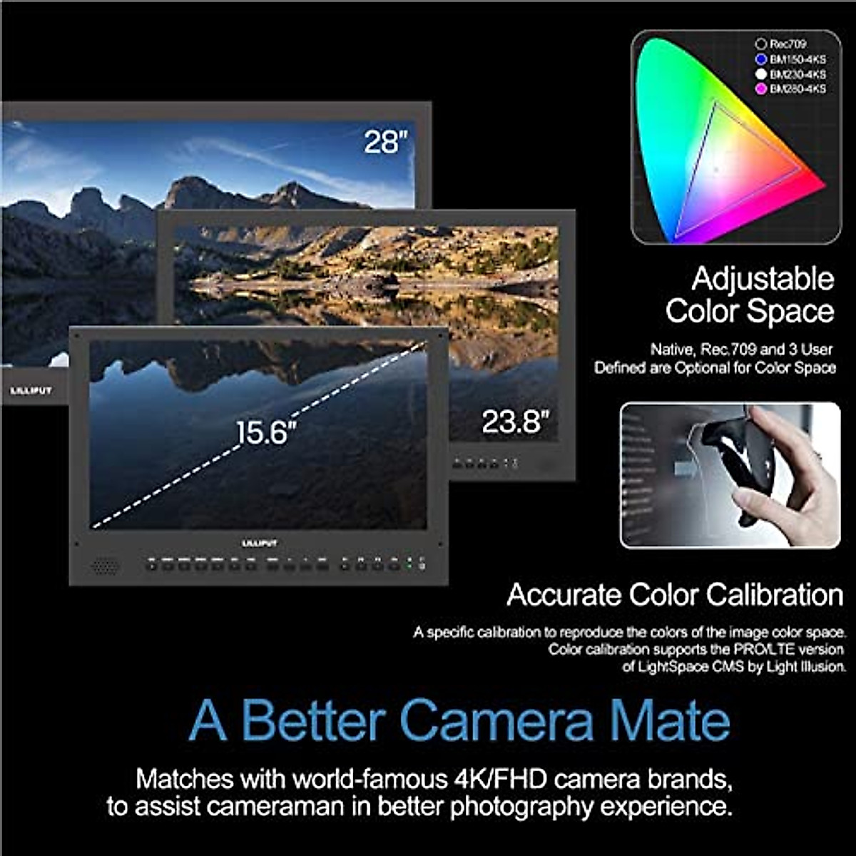 Lilliput BM150-4K 15.6" 6U Carry-on/Rackable 4K Broadcast LED Director Monitor, 3840x2160