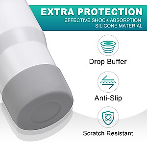 MLKSI 2Pcs Silicone Boot for Stanley Cup Accessories, Protector Silicone Water Bottle Bottom Sleeve for Stanley 40 oz 30 oz Tumbler Simple Modern Tumbler with Handle, White