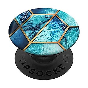 Ocean Geometric Watercolor Blue PopSockets Swappable PopGrip