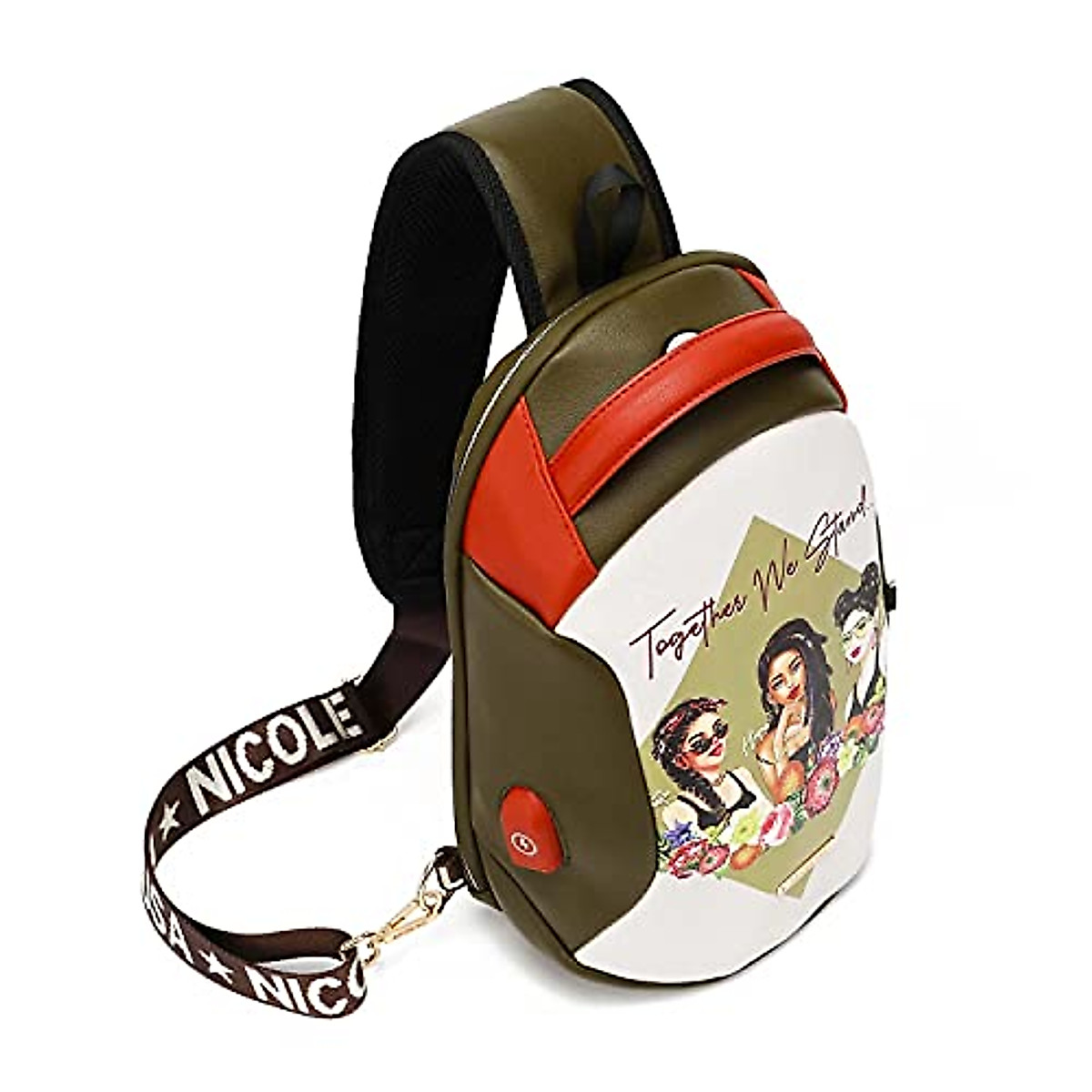 Nicole Lee Sling Backpack with USB Charging and Earphone Ports (JOURNEY OF STEPHANIE)