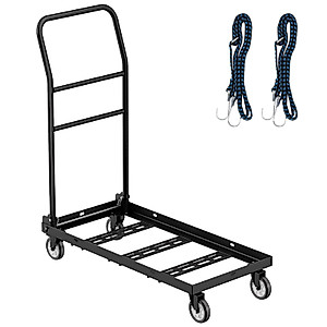 Folding Chair Cart,Tolerable 300 LBS,Multi-Function Chair Cart,Folding Chair Dolly, 4" 360 Degree Swivel Wheels with 12 Folding Chairs Capacity for Commercial & Home Kitchen Folding Chair Racks