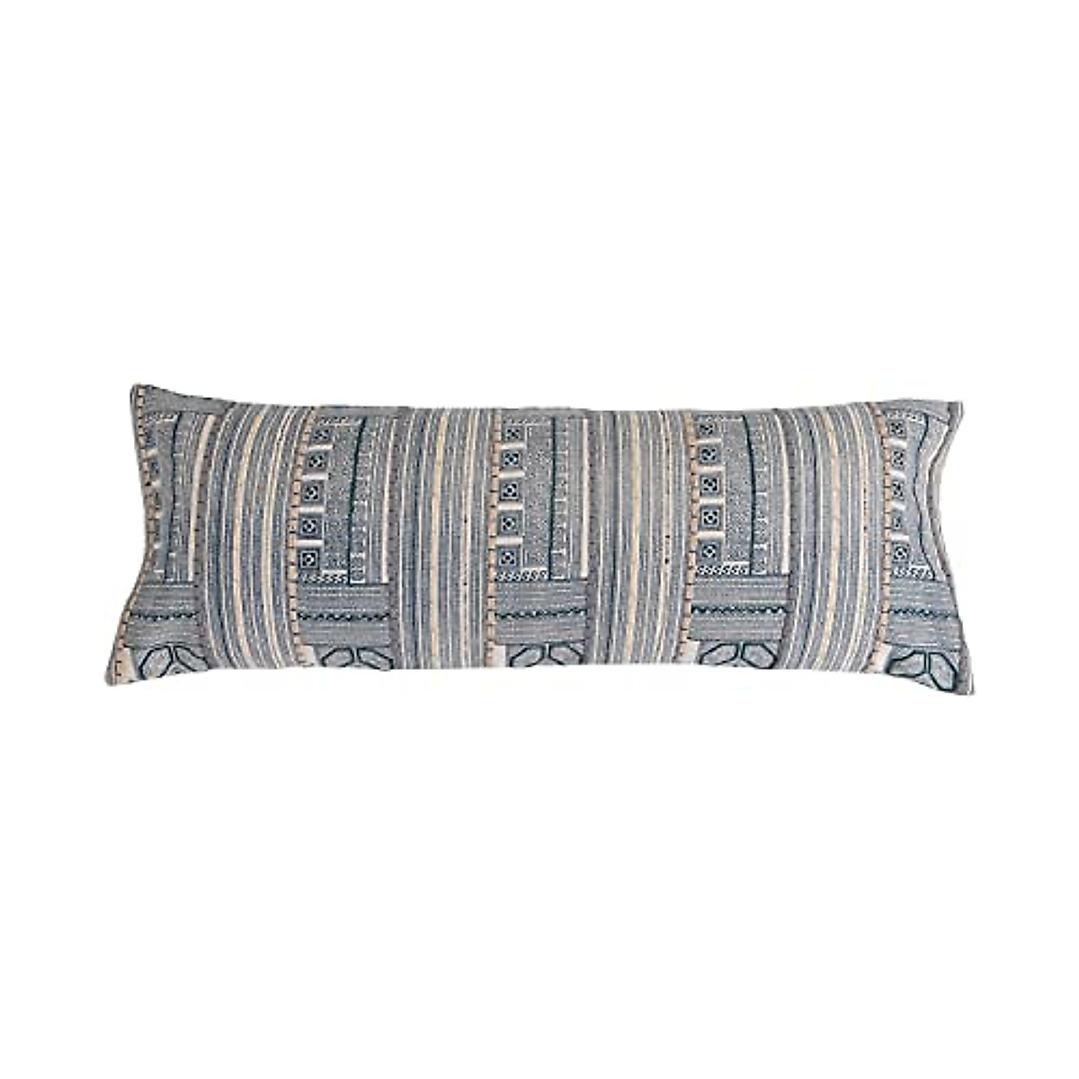 Creative Co-Op Cotton Printed Oversized Lumbar Pillow with Embroidery