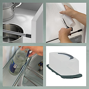 Kela Drawer Liners for Drawers, Shelves, or Cabinets, Transparent Plastic, Cut to Size, 59 in. x 19.7 in, Set of 4, Reduces Slips, Protects Againsts Scratches