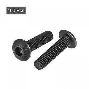 uxcell M3x12mm Hex Socket Button Head Cap Bolts Screws Alloy Steel 100pcs