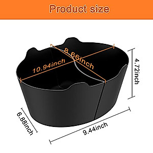 KSUYICA Crock Pot Divider Insert Silicone, Slow Cooker Dividers Silicone Liners Fit 6-8 Qt Crockpots, Reusable BPA Free Leakproof crock pot liner Accessories Cooking Liner for Most Slow Cooker (Black)