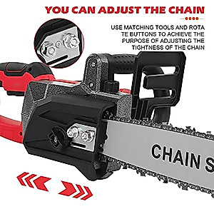 Electric Cordless Chainsaw, 42V 16-Inch Chain Saw Cutting Tools w/ 2 Batteries for Trees Wood Farm Garden Ranch Forest Cutting (Battery & Charger Included)