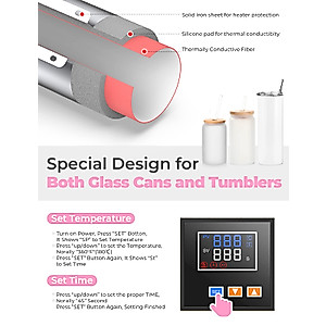 Pro 30 OZ Tumbler Heat Press Machine, Findcolor Mug Press for 11 OZ 15 OZ 16 OZ 20 OZ 30 OZ Straight Skinny Sublimation Tumblers, Cup Heat Press DIY Sublimation 30OZ Tumbler Press (Pink)