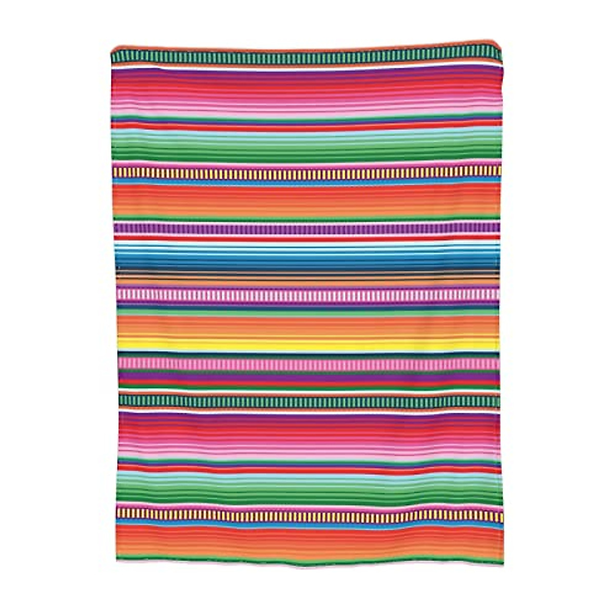 Mexican Blanket Serape Stripe Pattern Colorful Full Fleece Throw Cloak Wearable Blanket Flannel Fluffy Comforter Quilt Nursery Bedroom Bedding King Size Plush Soft Cozy Air Conditioner Blanket