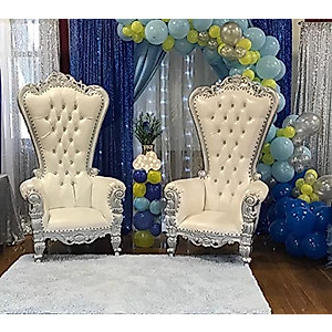 WISPET Navy Blue Sequin Backdrop Curtains 2 Panels 2FTx8FT Glitter Navy Blue Drapes Photo Backdrop Party Wedding Baby Shower Backdrops Sparkle Photography Background Curtains