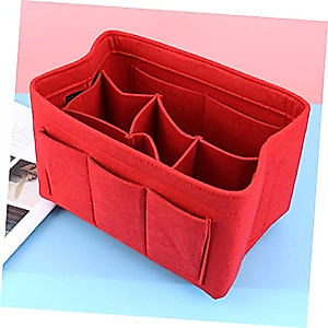 Cabilock Liner Bag Diapers Red Felt Cosmetic Bag Multip-pockets Cosmetic Bag Foldable Storage Bag Felt Storage Bag