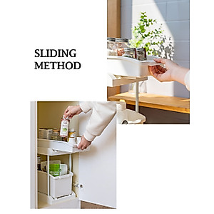 COELO Under Sink Organizer 2-Tier Shelf Kitchen Bathroom Cabinet Multi-purpose Multi-use Dish Brush Storage Sponge Holder Standing Rack, White