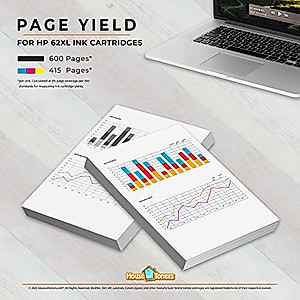 Houseoftoners Replacement for HP62XL HP 62XL Ink for HP Envy 5540 5640 5660 7644 7645 OfficeJet 5740 8040 OfficeJet 200 250 Series Printer (2B&1C, 3-Pack)