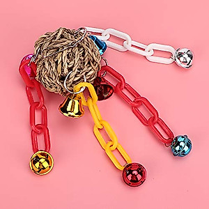 GFRGFH Plastic Pet Bird Chewing Biting Hanging Tooth Grinding Natural Straw Plaiting Cage Toys Parrots Supplies Easy to Use