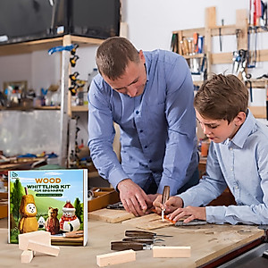 IMYMEE Wood Whittling Kit for Beginners-Complete Whittling Set with 4pcs Wood Carving Knives & 8pcs Basswood Wood Blocks-Perfect Wood Carving Kit Set-Includes Wood Carving Tools for Adults and Kids