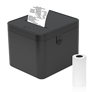HXBER Label Printer, 58mm Receipt Printer POS Printer USB+BT Desktop Direct Thermal Printing Compatible with Support ESC/POS for Shipping Business Restaurant Kitchen Supermarket Home Business Retail