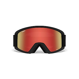 Giro Semi Ski Goggles - Snowboard Goggles for Men, Women & Youth - Black Core Strap with Amber Scarlet/Yellow Lenses