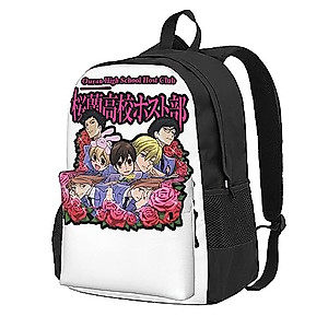 COMFOBOND Anime Ouran High School Host Club Laptop Backpack Lightweight Double Shoulder Bag Travel Daypack Camping Work Hiking For Men Women