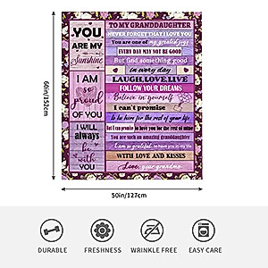 ORALBY Granddaughter Gifts from Grandma,Granddaughter Blanket,Gifts for Granddaughter,Granddaughter Gifts for Birthday Graduation Gifts for Granddaughter Throw Blanket from Nana 50” x60