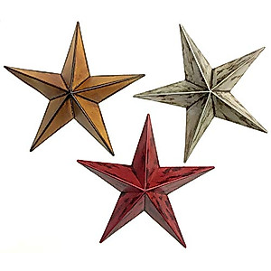 Bellaa 22052 Metal Stars Wall Decor 12 inch Set of 3 Celtic Patio Garden Outdoor