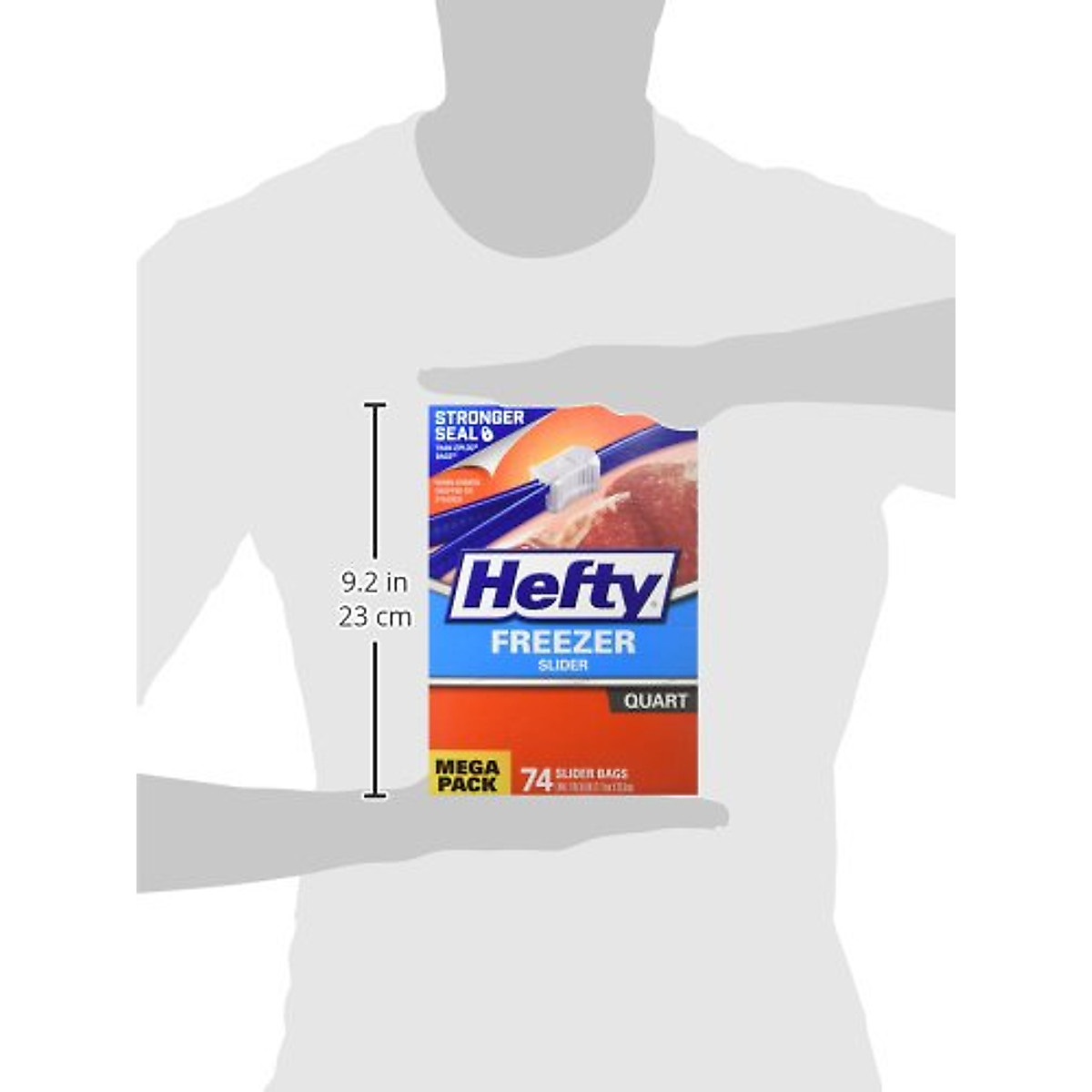Hefty Slider Freezer Storage Bags, Quart Size, 74 Count