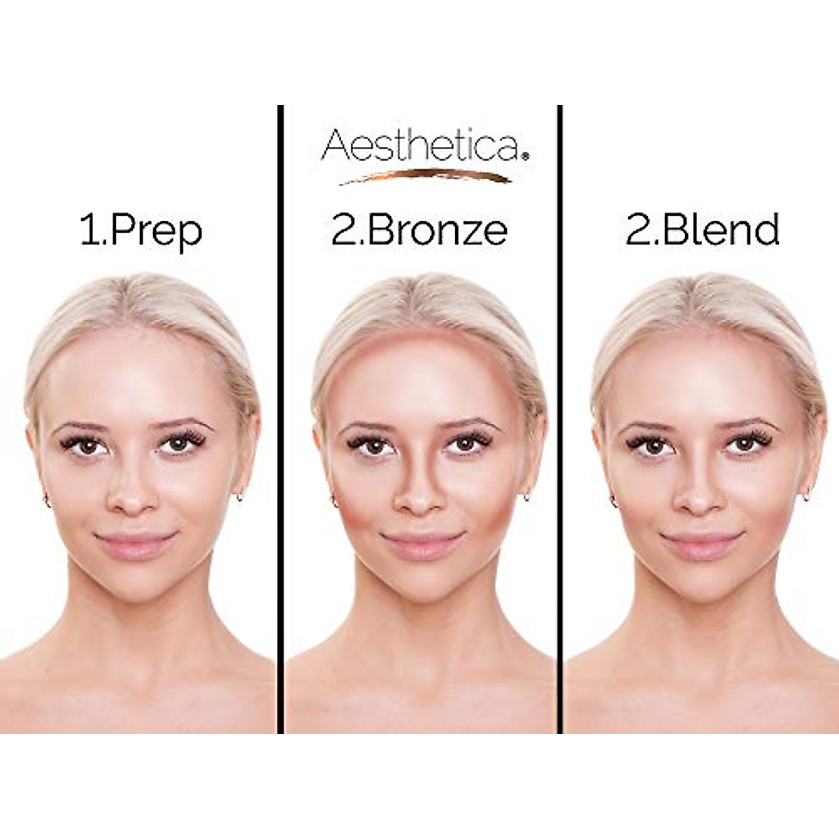 Aesthetica Sunset Bronzer Powder - Matte Bronzing Powder Makeup Contouring Powder - Vegan & Cruelty Free