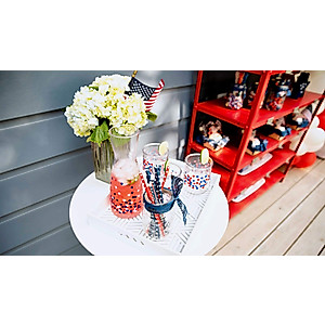 Fun Express Patriotic Red White and Blue Confetti Plastic Tumbler (set of 6)