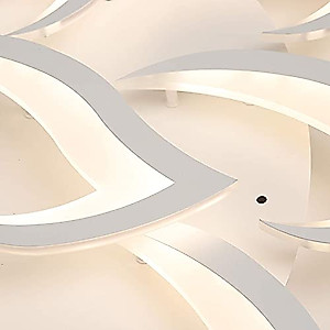 OKES Modern Ceiling Light,dimmable led Ceiling lamp Fixture with Remote Control,12 Acrylic Petal Flush Mount Chandelier Light for Dining Room,Bedroom,Living Room,kitchen/3000-6000K