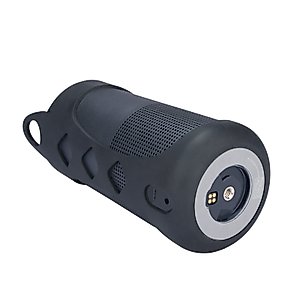 Case Cover Replacement for Bose Soundlink Revolve+, Silicone Carrying Case Compatible with Bose SoundLink Revolve+ Bluetooth Speaker Protective Pouch Bag with Keychain, Black silicagel