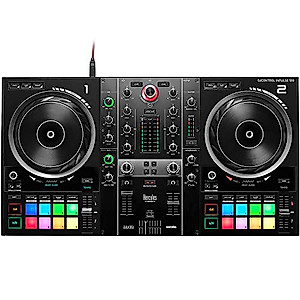 Hercules DJControl Inpulse 500 DJ Software Controller with Polsen HPC-A30-MK2 Monitor Headphones & Mini to 6' RCA Cable Bundle