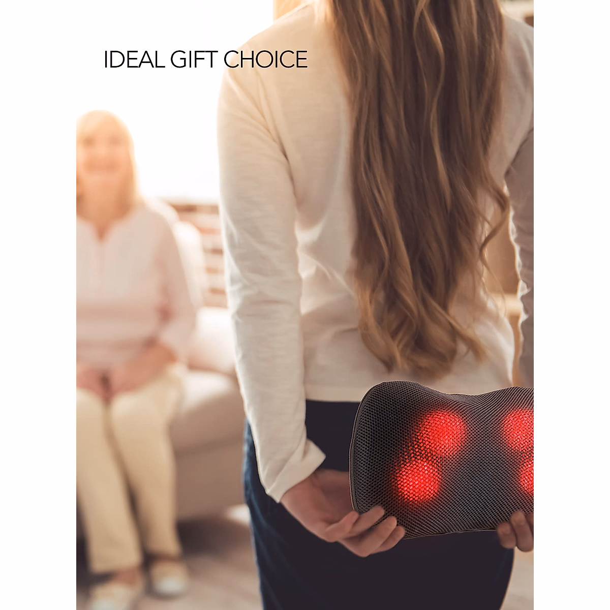 Shiatsu Back Neck and Shoulder Massager with Heat, 3D Kneading Deep Tissue Electric Massage Pillow for Muscle Pain Relief, Spa-Like Soothing for Home Car and Office