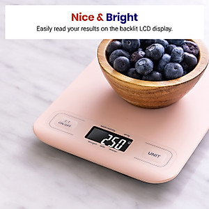 Etekcity Food Kitchen Scale, Digital Grams and Ounces for Weight Loss, Baking, Cooking, Keto and Meal Prep, LCD Display, Medium, Pink