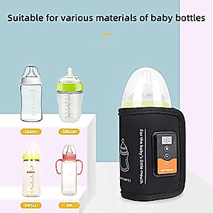 TOWOOZ Bottle Warmer, Baby Bottle Warmer USB Charging Easy to Operate Milk Warmer with LCD Digital Display Screen Lightweight Portable Bottle Warmer (Type 1)