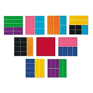 Learning Resources Deluxe Rainbow Fraction Squares, Visual Math, Set of 51 Pieces, Ages 6+, Multi (LER0619)