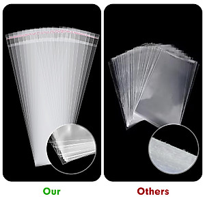 HRXMS Pretzels Individual Bags, 200Pcs 2x10 Inches Self-sealing Transparent Individually Wrapped Cellophane Bags, Pretzel Rod Bags, Food Safe Bags for Gifts/Chocolate/Candy Popsicle/Cookies