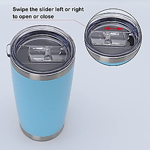 Docik Splash Proof Lids Covers for 20 Oz Yeti Rambler Ozark Trail Tumbler and More Travel Cup, Also Fit for Yeti 10 Oz Lowball, 2 Pack