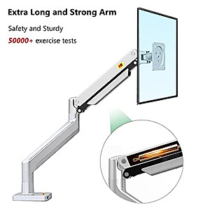 NB North Bayou Monitor Arm Ultra Wide Full Motion Swivel Monitor Mount for 22''-40'' Monitors with Load Capacity from 4.4 to 30lbs Height Adjustable Monitor Stand G40-S (Sliver)