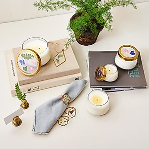 Pressed Floral Candle - Aromatherapy Candles, Long Lasting Candles, Luxury Candles, Luxury Candles Gifts (Sunlit Neroli, 21 oz)