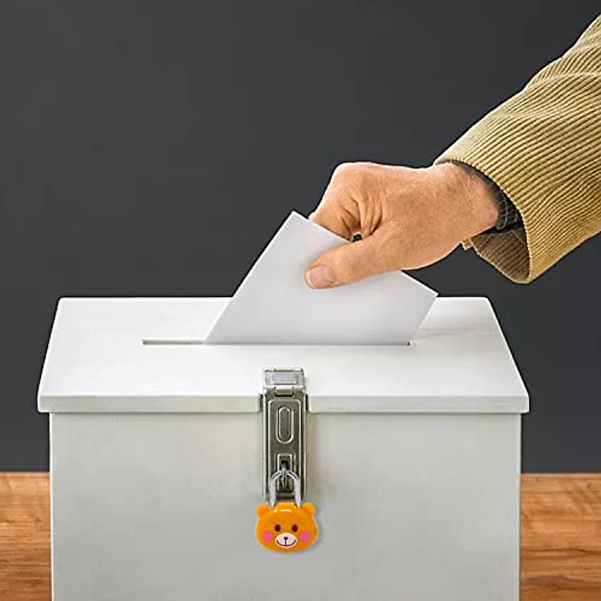 Honbay Cute Cartoon Animal Padlock Mini Brown Bear Padlock Lock with Key - for Jewelry Box, Purse, Handbag, Backpacks, Cabinet, Treasure Chest, Suitcases, Lockers, Letter Box, Diary, Notebook, etc