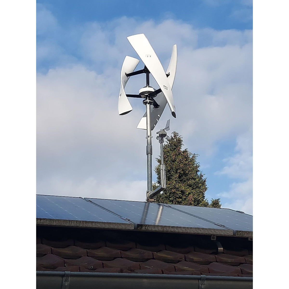 FLTXNY 800W 12V Vertical Axis Maglev Wind Turbine Generator VAWT Wind Power Generator Kits with LCD MPPT Charge Controller Charge 12V Battery Off Grid System