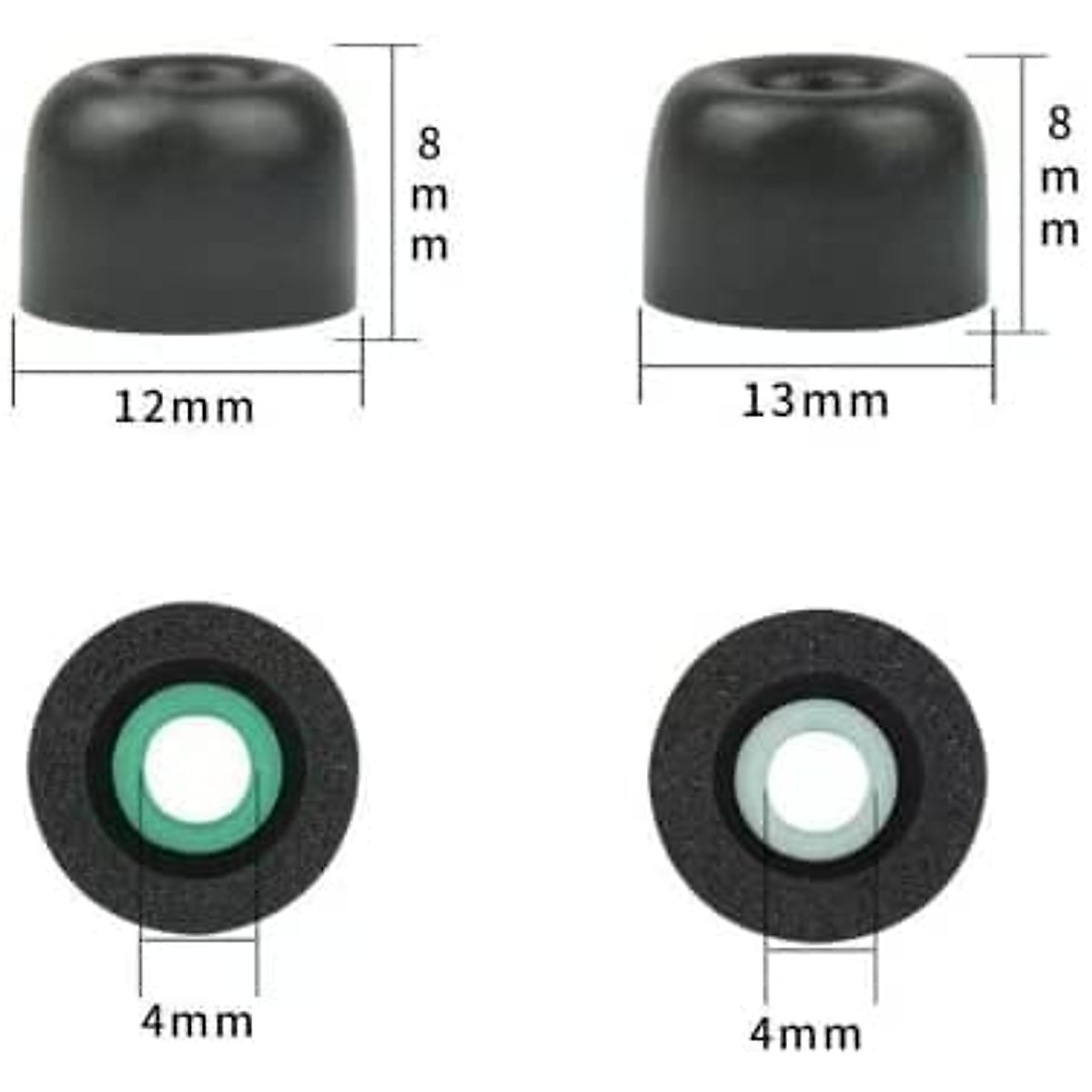 Zotech 6 Pairs Replacement Memory Foam Ear Tips for Sony WF-1000XM4 / WF-1000XM3 (3 Pair Gray and 3 Pair Black) S/M/L