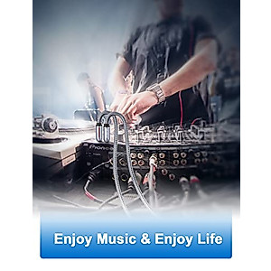 SOUNDFAM RCA to 1/4 Cable，Dual RCA to Dual 1/4 inch TS Stereo Audio Interconnect Cable，Dual 6.35mm to Dual RCA/Phono Patch Cable-Grey(3.3Feet/1M)