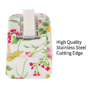 VIBRANZ-LAB Cute Tape Dispenser Desk Home Office Desk Supplies Fun Desk Accessories Floral Office Tape Dispensers Cute Office Supplies for Women Desk Weighted Non-Skid Non-Slip Base