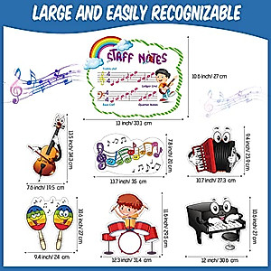 15 Pieces Music Classroom Posters Musical Elements Bulletin Board Posters Set Music Education Wall Decor Posters for High School Primary School Middle School Homeschool Class Teaching Supplies