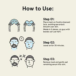 JAXON LANE BRO MASK: Korean Face Mask for Men | 2 Pc. Hydrating Anti Aging Sheet Masks Contains Vitamin C, Vitamin E, Hyaluronic Acid, Hydrolyzed Collagen for Face Care & Acne Treatment (4 Pack)