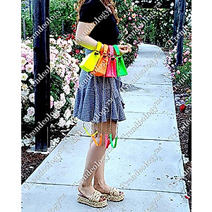 Small Top-Handle Mini Retro Box Flap Satchel Cross Body Neon Color