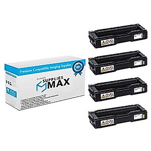 SuppliesMAX Compatible Replacement for Ricoh M-C250FW/M-C250FWB/P-C301W Toner Cartridge Combo Pack (BK/C/M/Y) (Type M-C250H) (40835BCMY)
